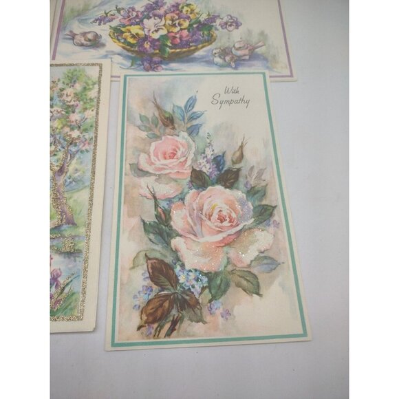 Office | 12 Vtg 196s Coronation Box Greeting Card Parchment Glitter Usa ...